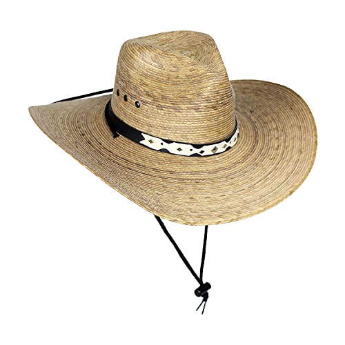 Mexican Palm Leaf Cowboy Hat with Chin Strap, Sombreros de Hombre de ...