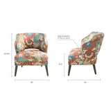 Open Back Accent Chair, Upholstered Single Armchair with Curved Back ...