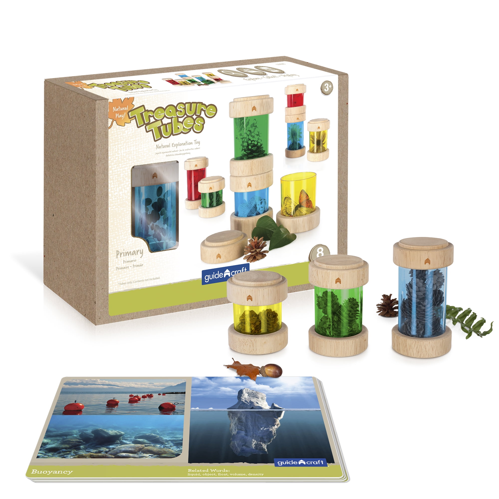Guidecraft Treasure Tubes Primary: Observe or Display Sensory Objects ...