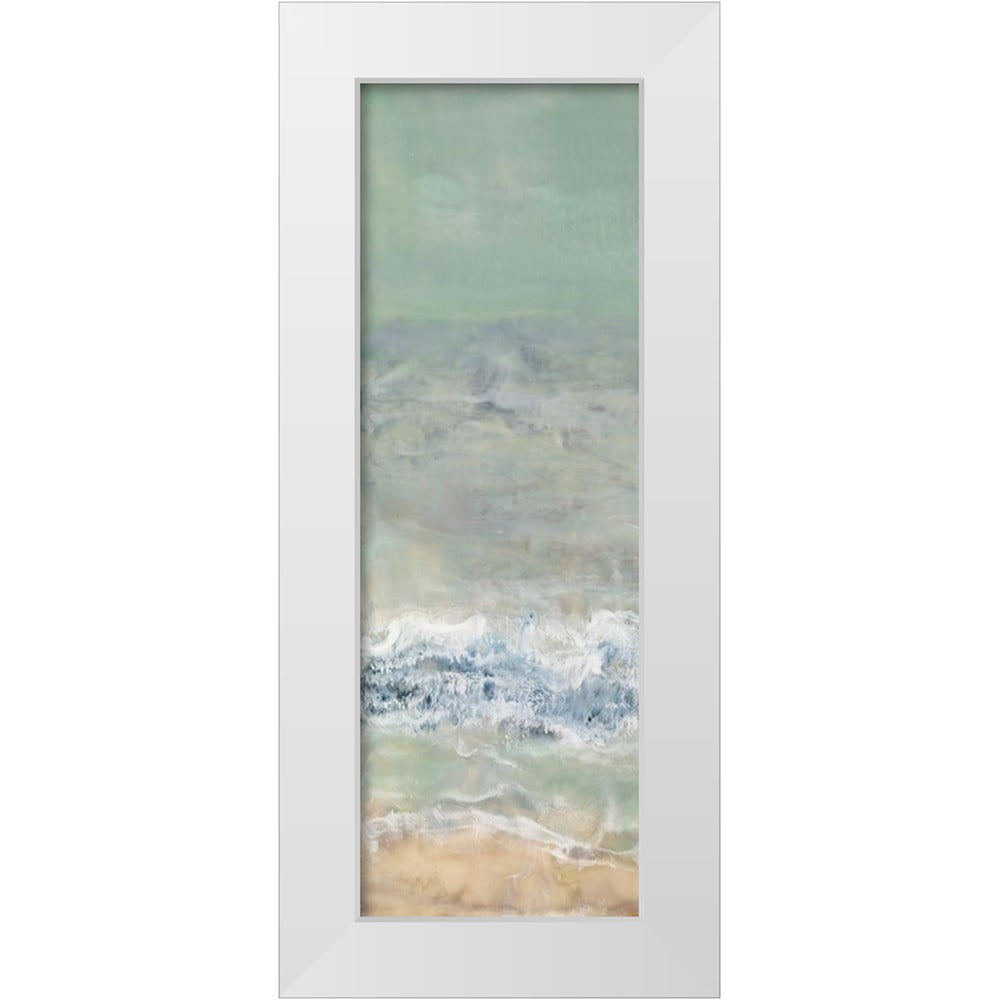 Shanti, Shima 13x32 White Modern Wood Framed Museum Art Print Titled ...