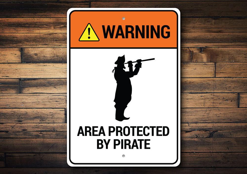 Pirate Warning Novelty Sign, Metal Wall Decor - 10x14 inches - Walmart.com