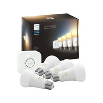 Philips Hue White A19 75W Smart LED Starter Kit with Bridge, Hub, and ...