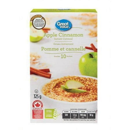 Great Value Apple Cinnamon Instant Oatmeal | Walmart Canada
