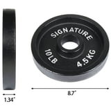 Signature Fitness Deep Dish 2 In. Olympic Cast Iron Weight Plates with ...