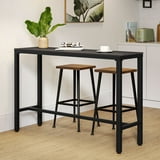 Pellebant Outdoor Bar Table Rectangle Metal Patio Counter Height Table ...