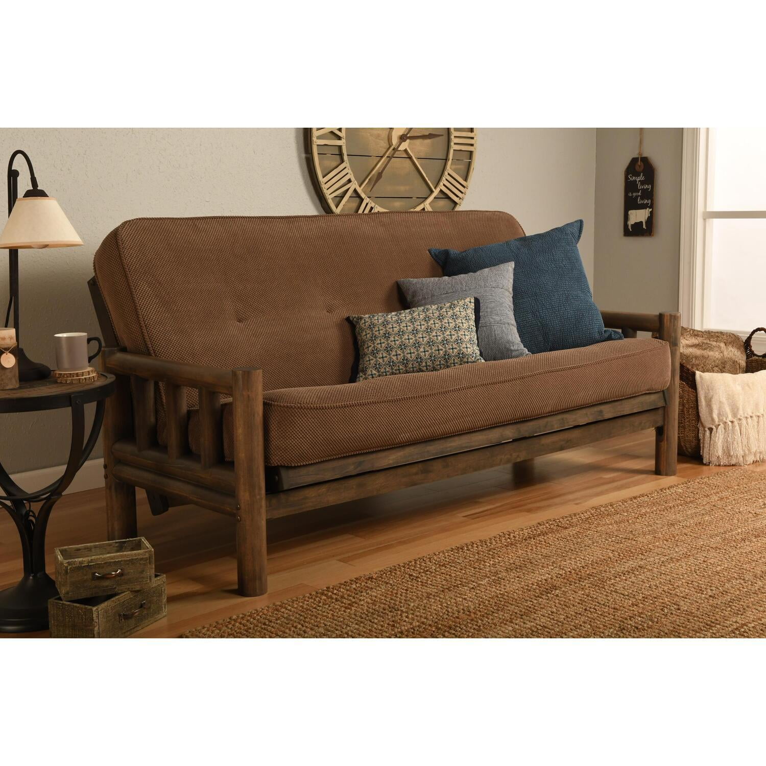 Lodge Frame-Rustic Walnut Finish-Marmont Mocha Mattress Kodiak ...