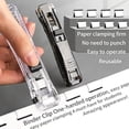 Portable Binder Clip Stapler, Large Size Paper Fastener & Binder Set ...