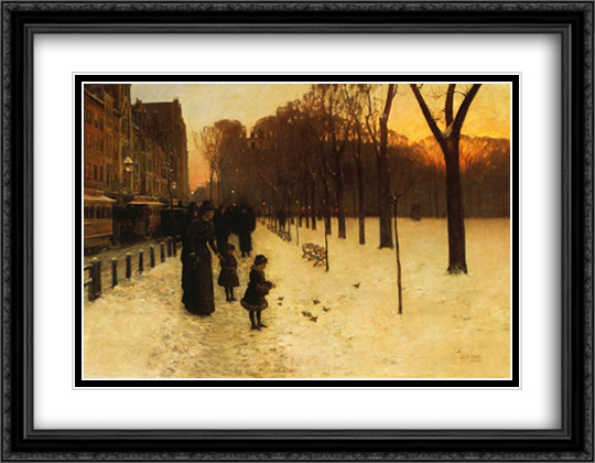 Boston Common at Twilight 2x Matted 36x28 Large Black Ornate Framed Art ...