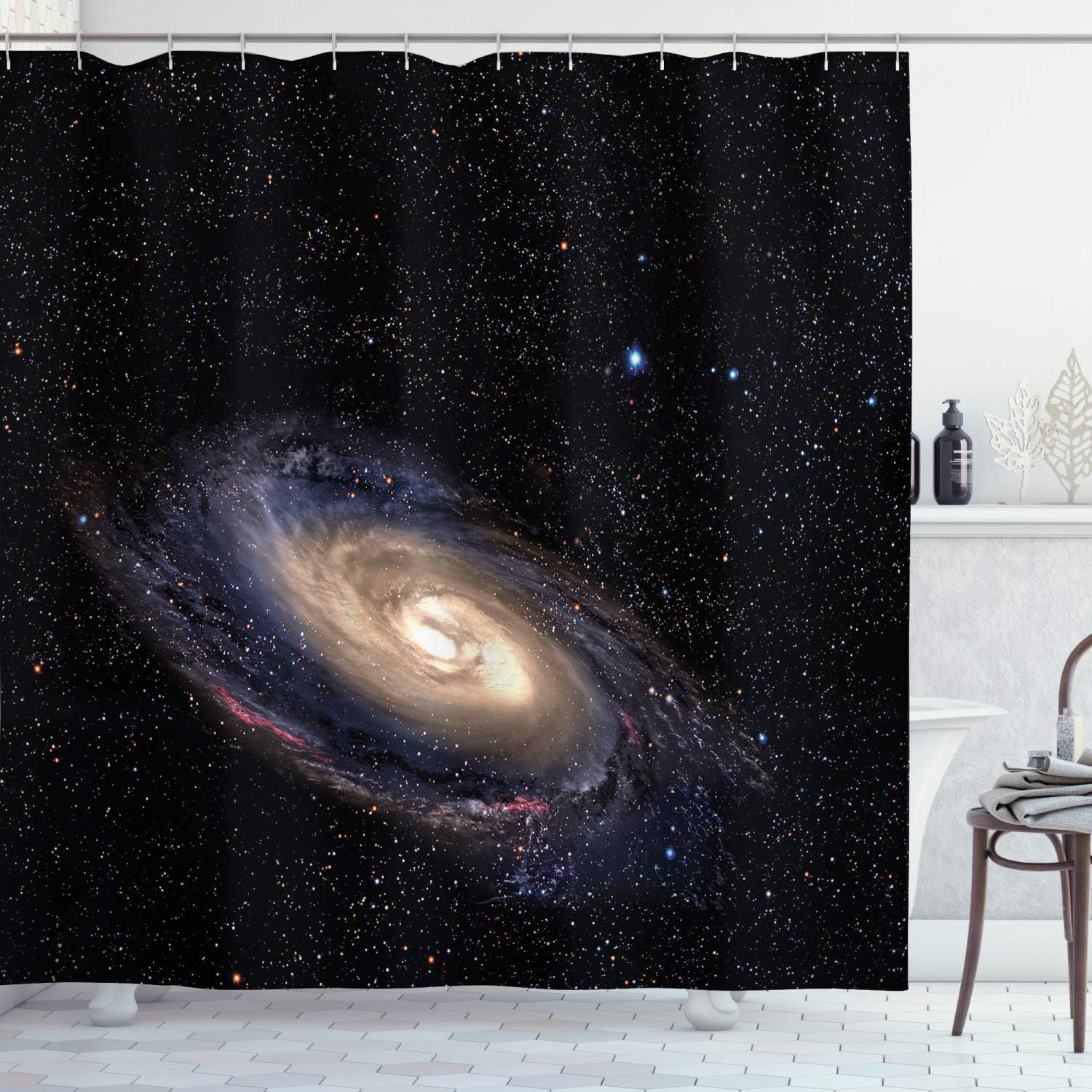 JOOCAR Galaxy Shower Curtain, Spiral Universe in a Field of Stars ...