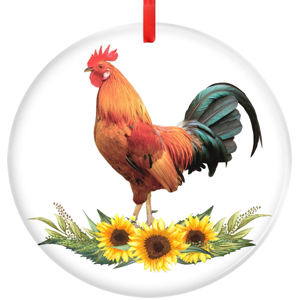 Farmhouse Christmas Ornaments, Rooster Decor, Rooster Christmas ...