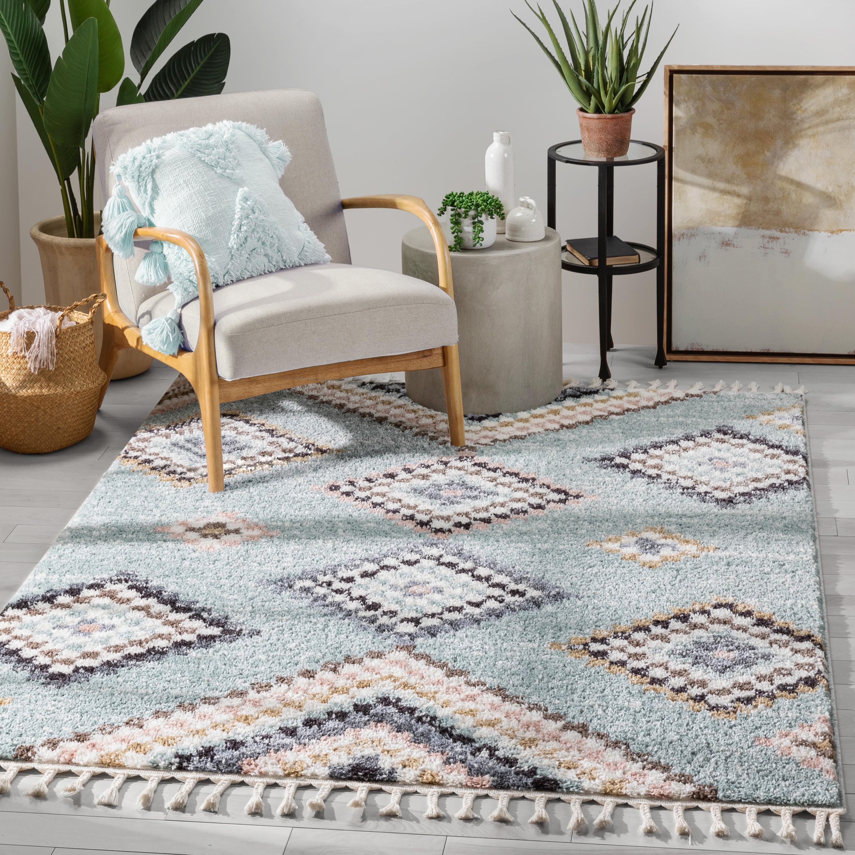 Rugs Floor & Rugs Moroccan 3x7 feet Colorful Carpet Vintage Moroccan ...