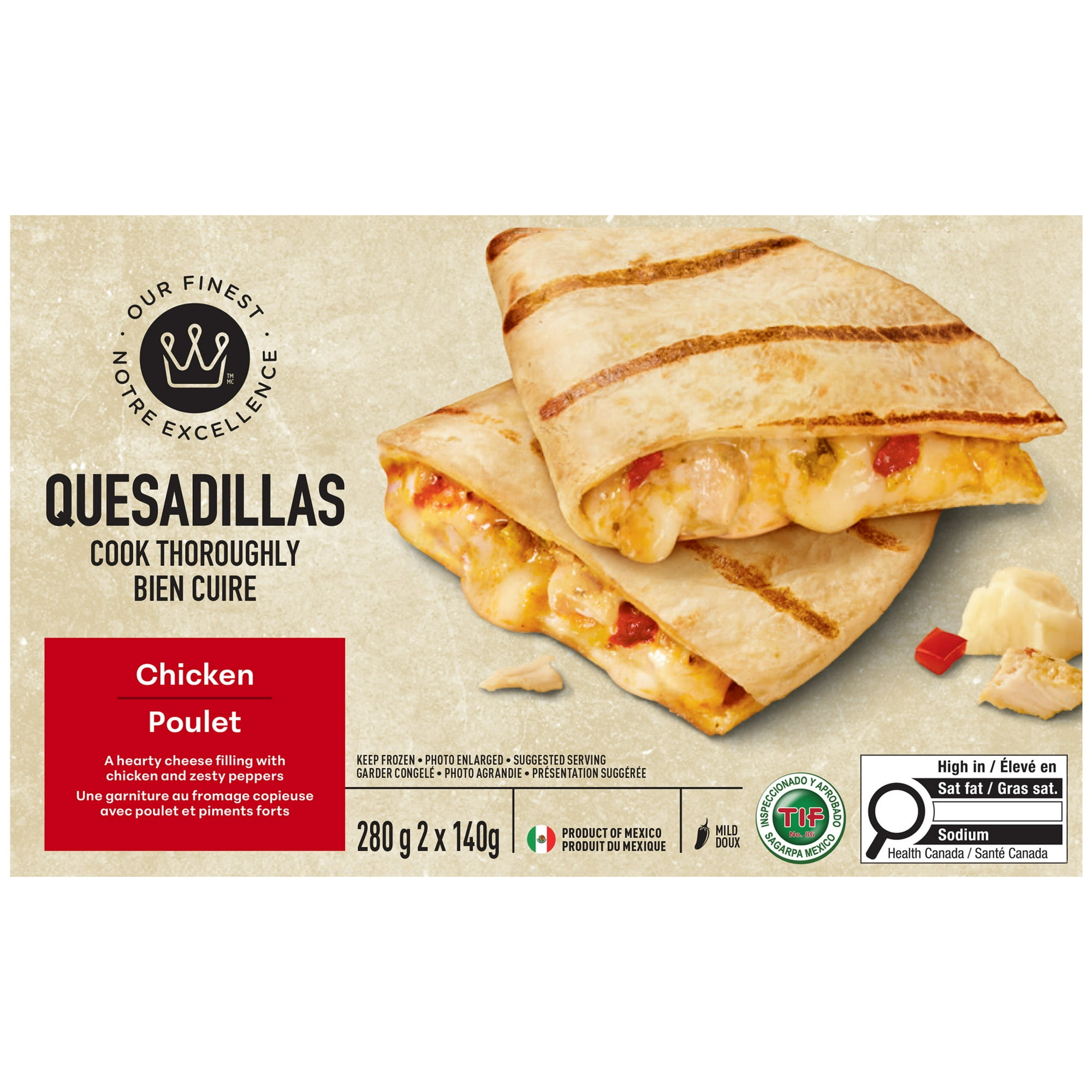 Click here for Our Finest Chicken Quesadillas 2 Pieces prices