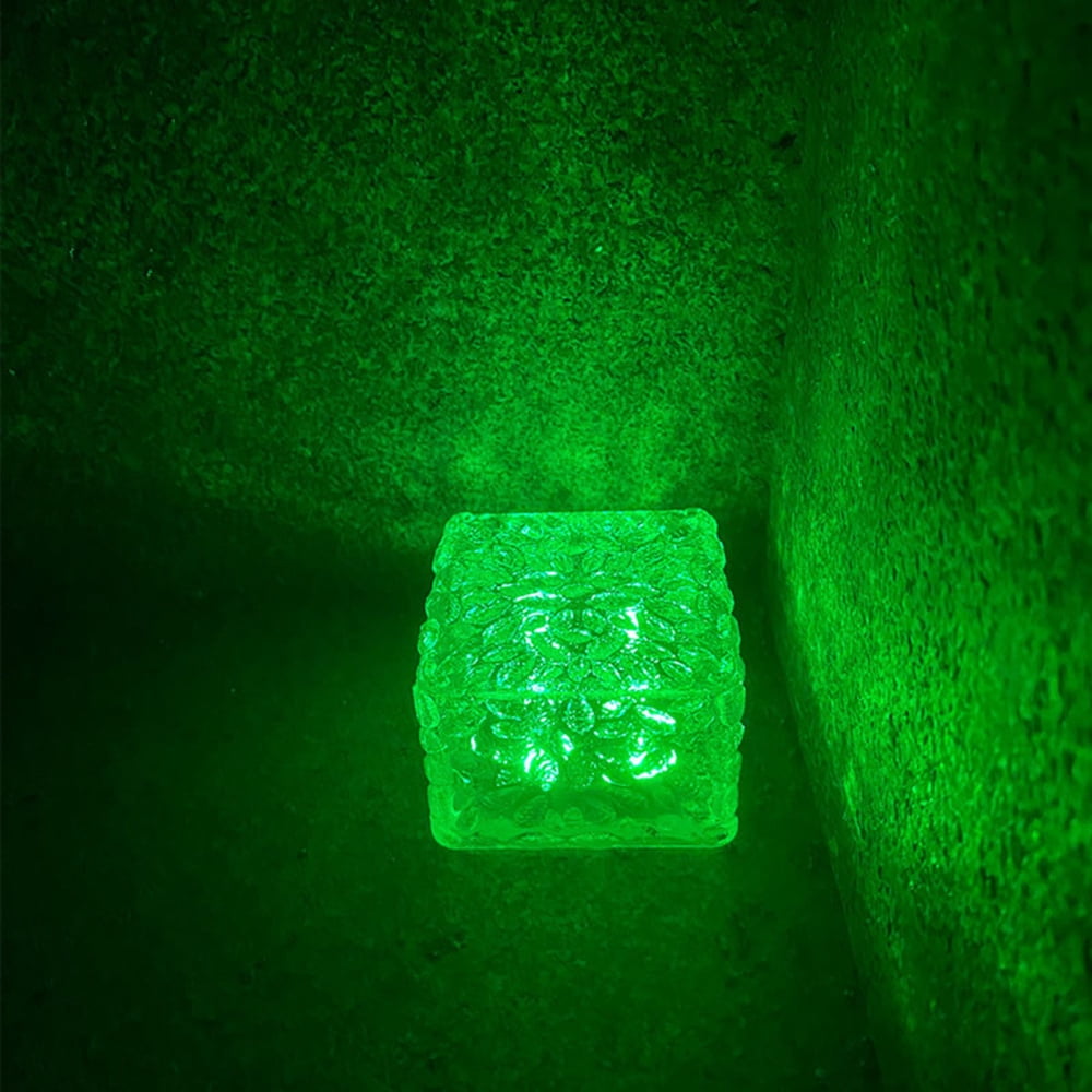 Glass Solar Brick with LED Lights Square Lined Texture Path & Garden ...