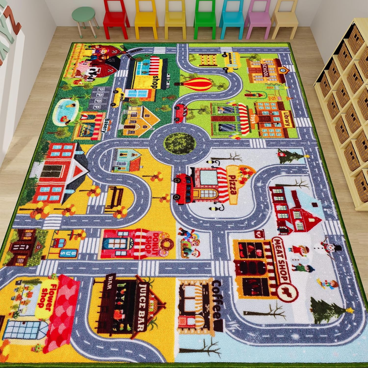 Click here for Akasisrug Kids Car Play Rug  Cityscape Area Rug  9... prices