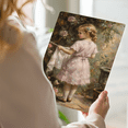 12x8 Inch Metal Wall Art, Classical Oil Painting of Young Girl in Pink ...