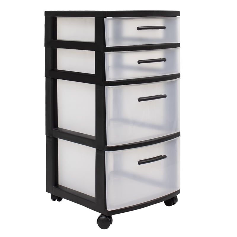 MQ Eclypse 4-Drawer Rolling Storage Cart in Black - Walmart.com