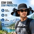 2 Pack Solar Fan Hat, Wide Brim Sun Hat for Men and Women, UPF 50 ...
