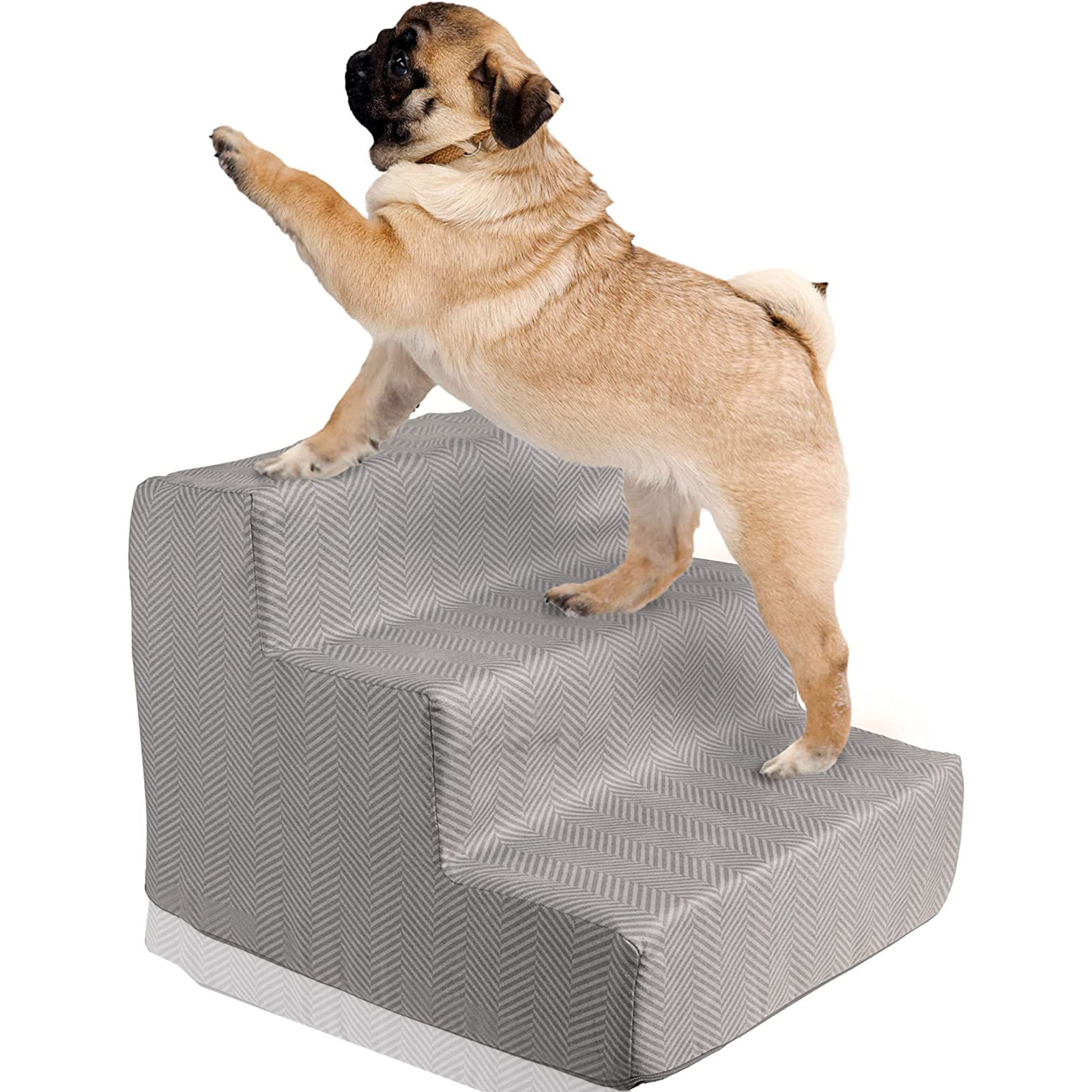 3-Step Dog Steps for High Bed - Foam Pet Stairs for Small Dogs or Cats ...