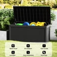 MEOOEM 260 Gallon Black Lockable Waterproof PP Deck Box - Large Outdoor ...
