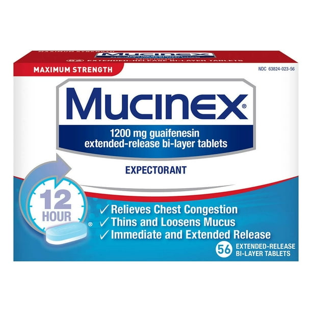 Mucinex Maximum Strength, 56 Tablets - Walmart.com
