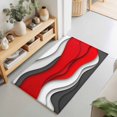 2x3ft Area Rug,Red White Black Gradient Ocean Waves Washable Large Rugs ...