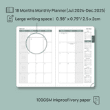 POPRUN Monthly Planner 2024-2025 - 18 Month Calendar Book for Purse ...