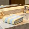 Cotton Hand Towels 28x13 Inch Striped Leaf Pattern Absorbent Soft Bath ...