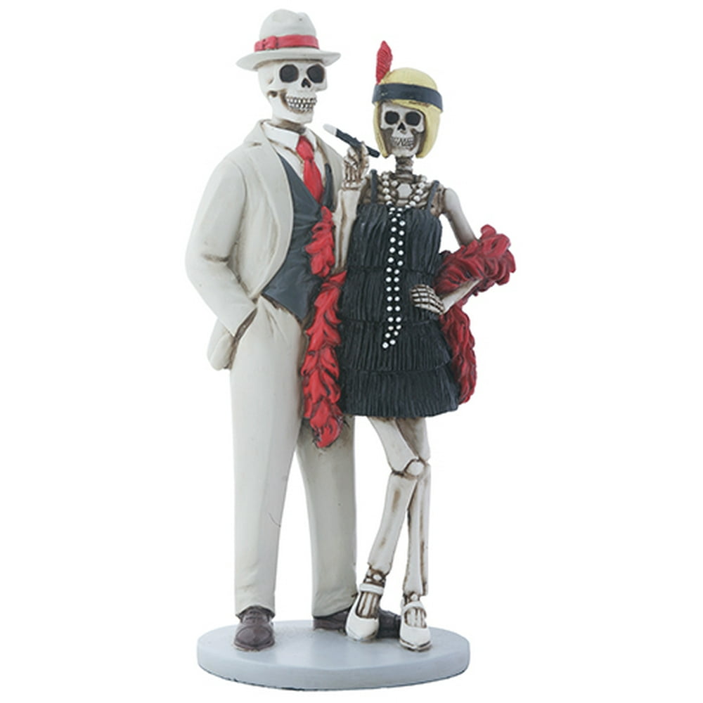 Flapper Skeleton Couple Day of the Dead Dia de los Muertos Figurine ...