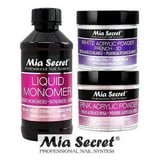 MIA SECRET 4 oz LIQUID MONOMER + Acrylic Powder 2 oz Pink , Clear ...