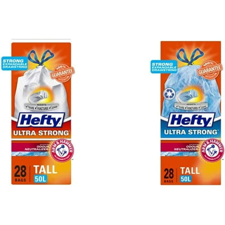 Hefty® Garbage Bags, Ultra Strong Tall 50 Litres White Kitchen ...