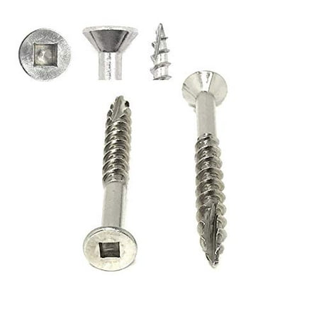 #10 X 2 Stainless Steel Wood Deck Screws Square Drive W4 Nibs Type 17 Drill Point (10X2) (50 ...