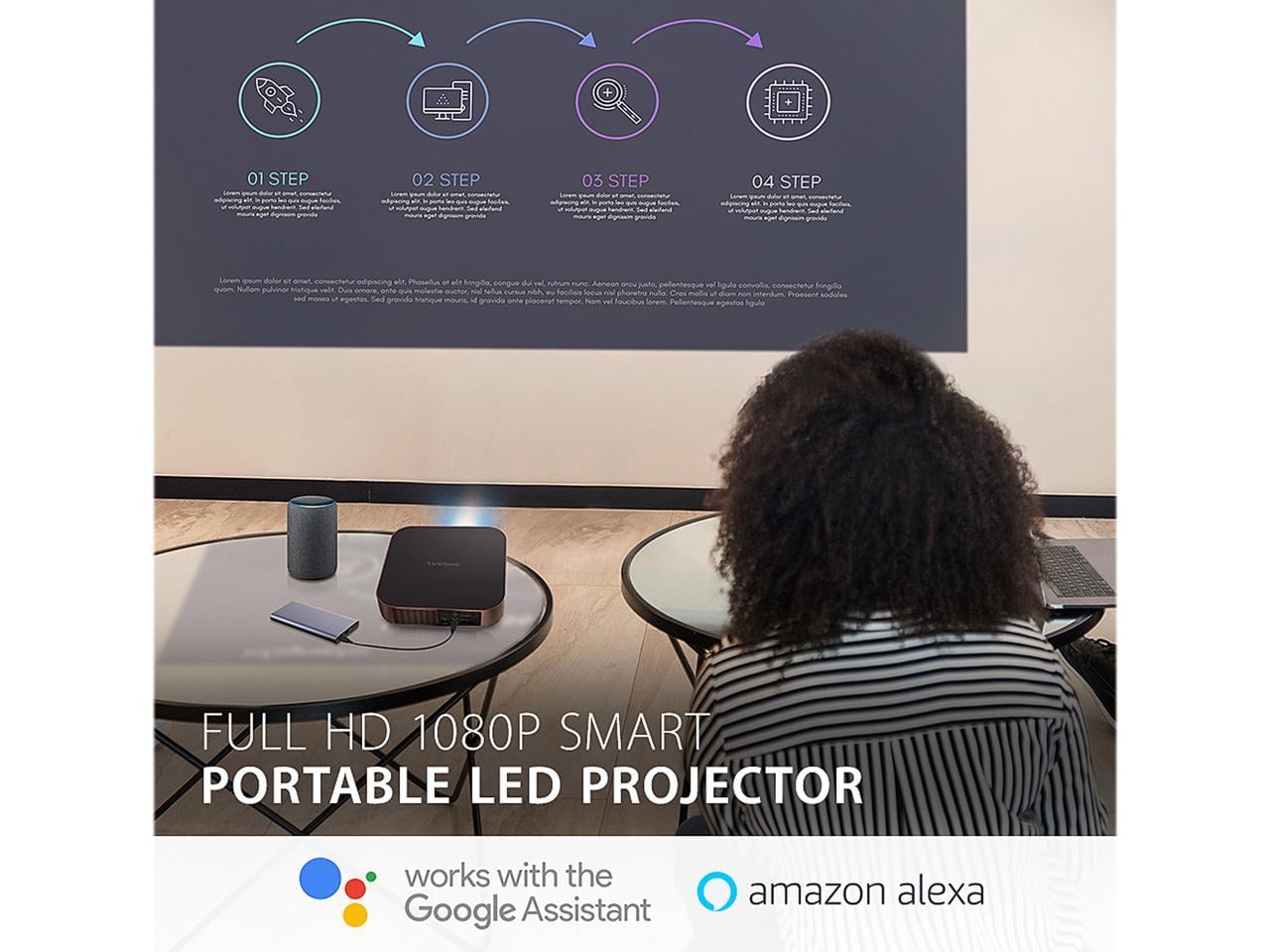 ViewSonic M2 1080p Mini Projector, Auto Focus, Harman Kardon ViewSonic M2 1080p Mini Projector, Auto Focus, Harman Kardon