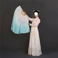 1. Dual-Sided Dance Fan White-To-Soft Green Simulated Silk Lightweight ...