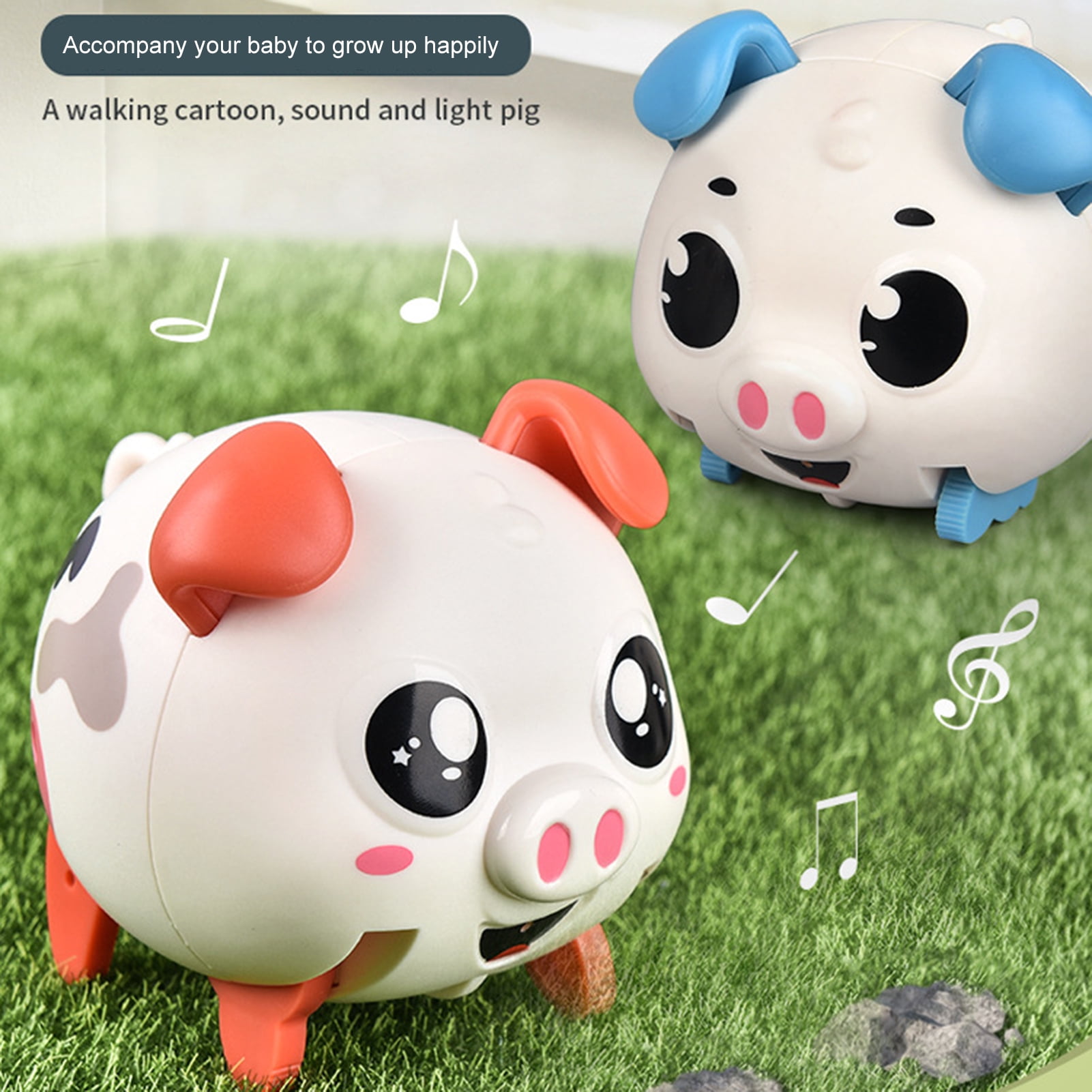 Travelwant Voice Control Piggy Luminous Walking Pig Toy Plastic ...