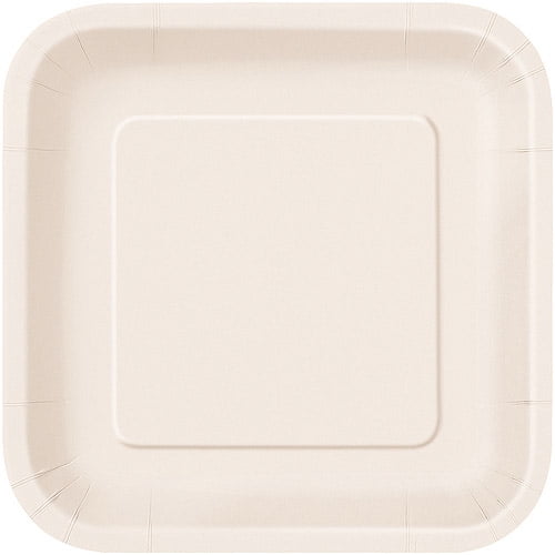 Square Paper Plates, 9 in, Ivory, 14ct - Walmart.com - Walmart.com