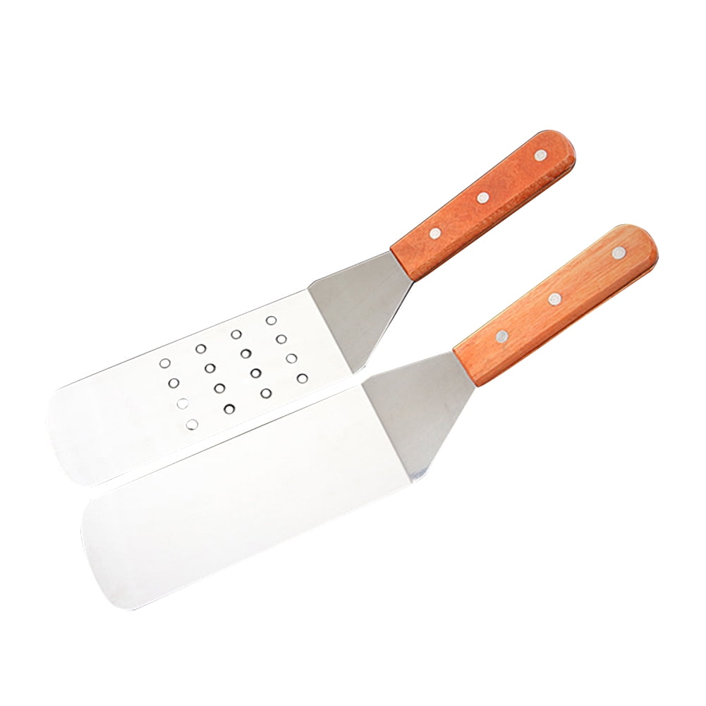 2pcs Pizza Peel with Wooden Handle Pancake Turner Cake Lifter Shovel ...