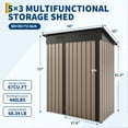 5x3 FT Outdoor Storage Shed, Tool Shed with Sloping Roof and Lockable ...
