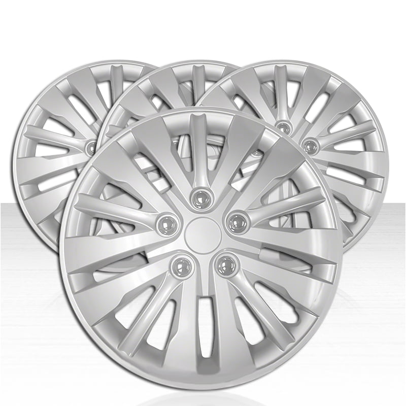 Set of 4 Wheel Covers for 15" Steel Wheels with 15 Spoke - Silver ...