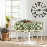 Buffalo Check Woven Fabric Round Tablecloth - Sage - 70 in - Walmart.com