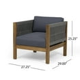 Carrie Outdoor Modern 4 Seater Acacia Wood Chat Set|Teak and Gray ...