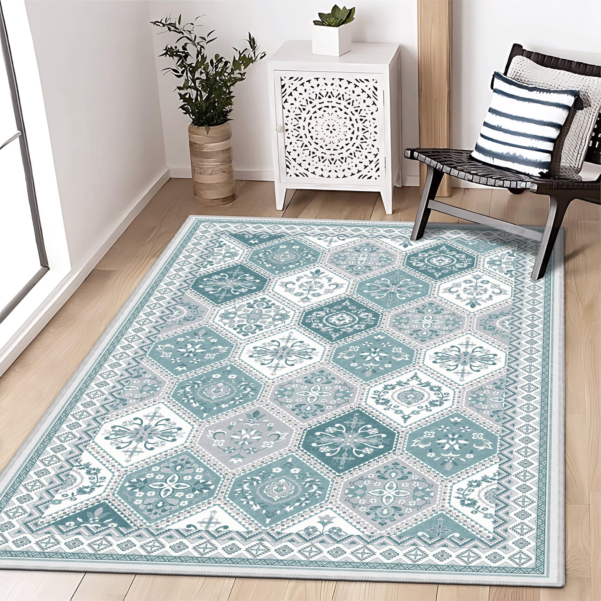 Click here for Ttelephant 4x6 Area Rug  Soft Non-Slip Boho Morocc... prices