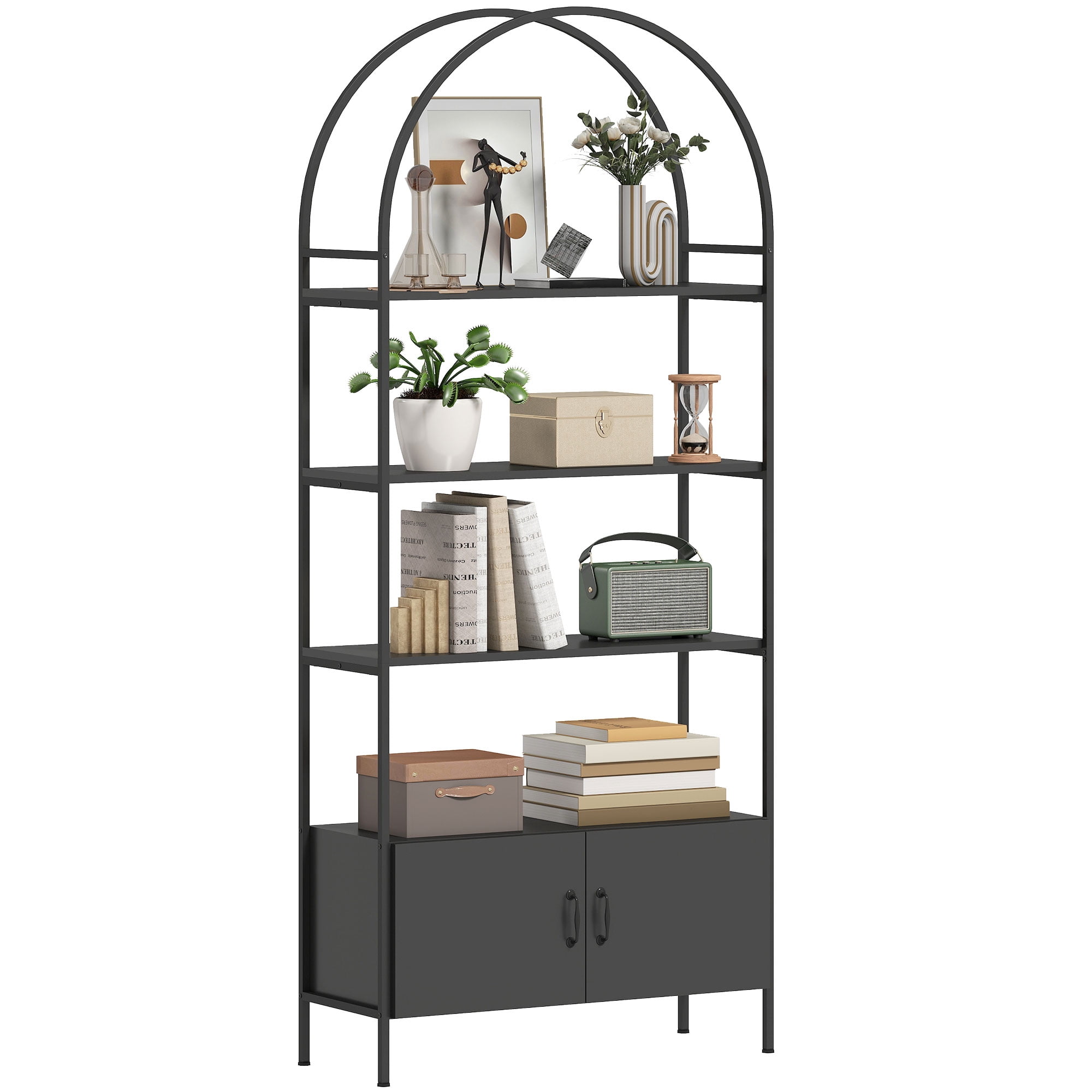 Click here for Homcom 4-Tier Shelving Unit With Cabinet For Livin... prices