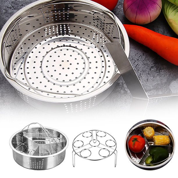 asddcavvf Steamer Stainless Steel With Divider and Egg Steamer Rack ...