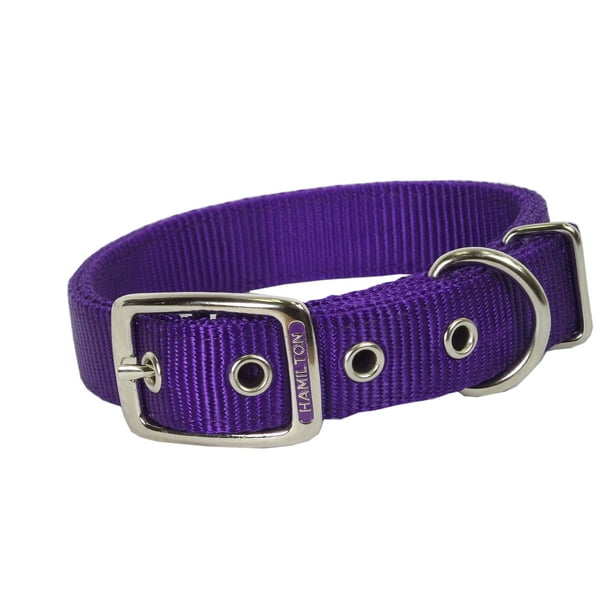 Hamilton 1" Double Thick Nylon Deluxe Dog Collar, 20" long, Purple ...
