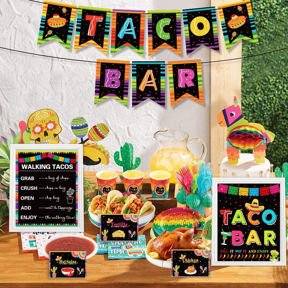 Taco Bar Party Sign Fiesta Party Sign Fiesta Food Station Sign Fiesta ...