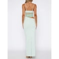 Blue Womens Sheer Spliced Cutout Maxi Dress V-Neck Spaghetti Strap ...