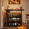 Tribesigns Home Bar Unit, 3-Tier Liquor Bar Table with Glasses Holder ...