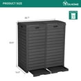 Dextrus Outdoor Resin Trash Bins Dual Compartment, 62 Gallon Large 2 ...
