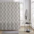 Beige Grid Shower Curtain for Bathroom, Modern Minimalist Classic White ...