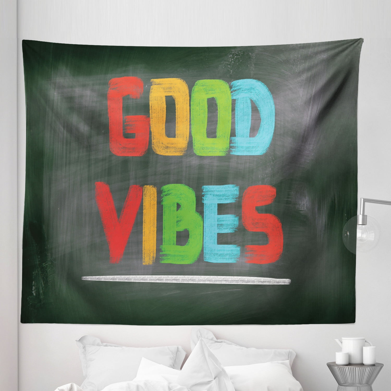 Chill Tapestry, Colorful Chalk Writing on Blackboard Image Positivity ...
